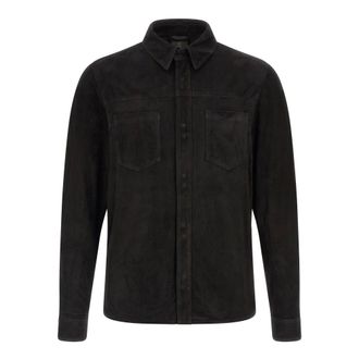Giorgio Brato Homme, Chemises, Noir, Taille: L Suede Shirt