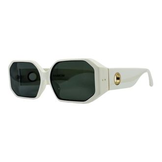 Linda Farrow Bailey Sonnenbrille - Wei&szlig;/Gr&uuml;n UV-Schutz - - Accessories - Damen - Wei&szlig; - ONE SIZE