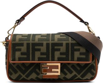 Fendi Hobo Bags - Zucca Embroidered Canvas Baguette Satchel - Gr. unisize - in Gr&uuml;n - f&uuml;r Damen