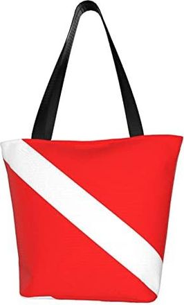 AOOEDM Sac fourre-tout Drapeau de plong&eacute;e sous-marine Sacs &agrave; provisions Petit sac de march&eacute; r&eacute;utilisable Sacs fourre-tout de plage Sacs de voyage