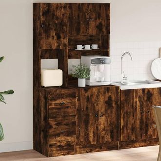 vidaXL Vidaxl - Armoire de cuisine ch&ecirc;ne fum&eacute; 95x50x180 cm bois ding&eacute;nierie