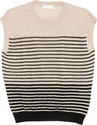 Roberto Collina Femme, Pulls, Multicolore, Taille: 36 FR Pull sans manches &agrave; rayures