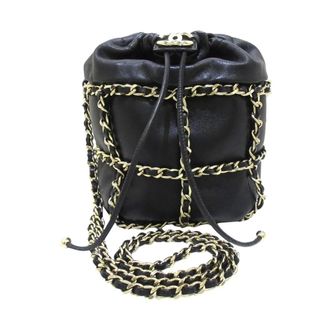 Chanel Pre-owned CC Chain Lambskin Leather Bucket Bag - - Pre-owned - Damen - Schwarzk - ONE SIZE