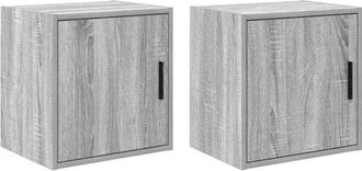 vidaXL Armoires murales de garage 2 pcs sonoma gris bois ding&eacute;nierie Vidaxl