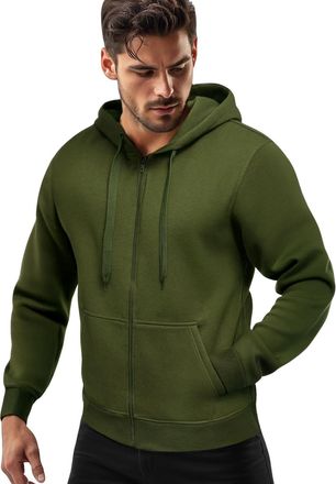 OZONEE Herren Hoodie Sweatjacke Kapuzenpullover Sweatshirt Farbvarianten Kapuzenjacke Kapuzenpulli mit Rei&szlig;verschluss Langarm Sport Style Casual Fitness Trai