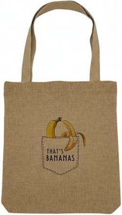 Fabulous Sac Shopping Tote Bag Aspect Lin - Poche Thats Bananas Fruit Banane Dessin - Sac de Courses Toile Epaisse 360g Beige Naturel Cabas Port&eacute; Epaule Solide