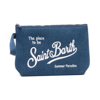 MC2 Saint Barth Homme, Sacs, Bleu, Taille: ONE Size Aline Denim Clutch