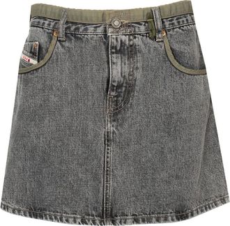Diesel D4D Mini Jupe - Femme - Jupes - Gris - Taille: W30
