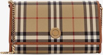 Burberry Coated canvas shoulder bag with check pattern - BURBERRY - gender_Woman
