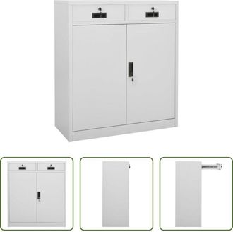 vidaXL vidaXL Schrank f&uuml;r Akten - B&uuml;roschrank Hellgrau 90x40x102 cm Stahl