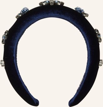 Seenberg Haarreif Aus Samt Mit Schmucksteinen blau