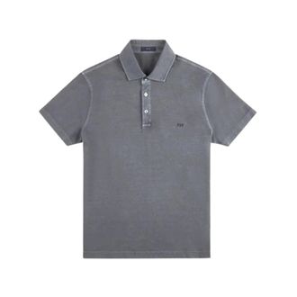 Fay Homme, Tops, Gris, Taille: XL Polo en jersey de coton