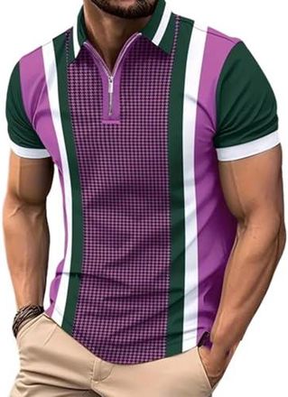 Generic Chemises Polo pour Hommes Chemises De Travail Respirantes à éVacuation De LHumidité Chemises De Sport DéContractéEs à La Mode à Manches Courtes avec F