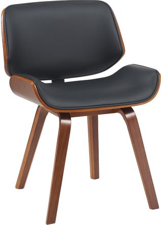 Clp Esszimmerstuhl Beverley Kunstleder, Polsterstuhl aus Holz, Küchenstuhl mit Rückenlehne, Sessel gepolstert, Farbe:walnuss/schwarz