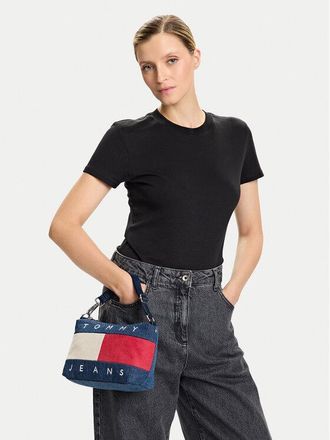 Tommy Jeans Handtasche Tjw Archive Denim Shoulder Bag AW0AW18213 Blau