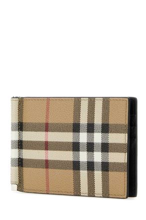 Burberry Mens Printed Canvas Cardholder Archivebeige Exterior: Polyurethane Cotton Portafogli Wallet