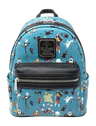 Loungefly Disney The Nightmare Before Christmas Allover Print Womens Double Strap Shoulder Bag Purse