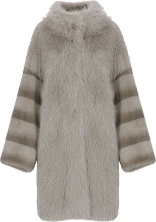 Bully Femme, Manteaux, Gris, Taille: 38 FR Faux Fur Jacket