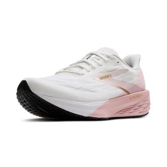 Brooks Damen Launch 11 Sneaker, White/Gold/Pink, 40.5 EU
