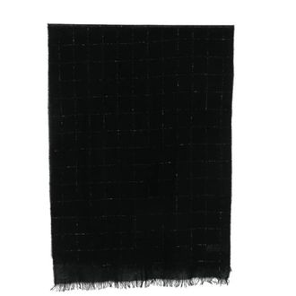 Fabiana Filippi &Eacute;charpe &agrave; carreaux et bords effiloch&eacute;s - Femme - Accessoires - Noir - Taille: ONE Size