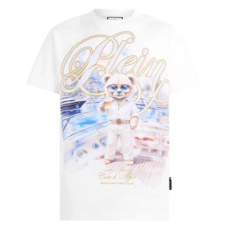 Philipp Plein Rundhals-T-Shirt Teddyb&auml;r - - Tops - Herren - Wei&szlig; - S