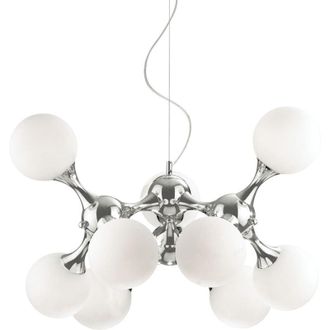 Ideal Lux Nodi Bianco - 9 Leichte kleine molekulare Deckenanh&auml;nger Chrom, E14 - Ideal Lux
