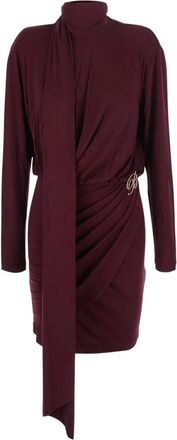 Blumarine Kurzes Jerseykleid mit Drapierung und Stola - - Dresses - Damen - Rot - 2XS