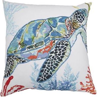 Saro Lifestyle Enchantment Collection Kissenbezug, Meeresschildkröte, 50,8 cm, Mehrfarbig