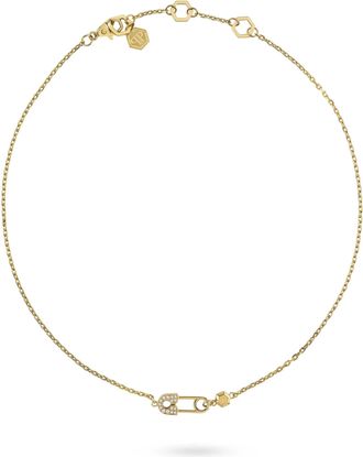 Philipp Plein Halskette - Halskette Plein Safety Pin - Gr. unisize - in Gold - f&uuml;r Damen