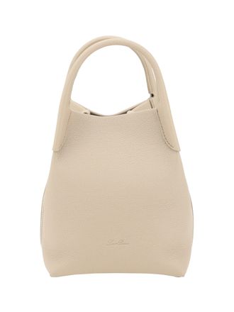 Loro Piana Womens Bucket Bag Bale Light Mastic Calf Leather Mastic-Antique Silver Shoulder Mastic/antique