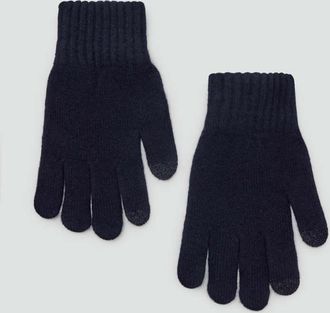 Mango Gants en maille bleu marine - Homme - Taille unique - MANGO MAN