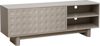 Oviala Meuble TV rectangulaire 2 Portes L160 cm Beige