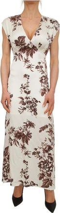 Liu Jo Femme, Robes, Multicolore, Taille: 42 FR Long Printed Satin Dress