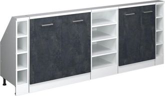 Vicco Ensembles de meuble de rangement sous pente Rion, noir b&eacute;ton/blanc, Lot de 5, Vicco