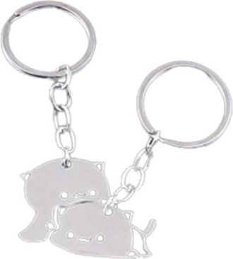 Generic Porte-clés danniversaire chat | Cadeau unique de couple de chats | Porte-clés assorti pour couples, porte-clés assortis à motif de chat, porte-clés co