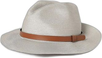 Emporio Armani Chapeau fedora en raffia tress&eacute; - unisex - Accessoires - Beige - Taille: 58 CM