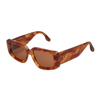 Victoria Beckham Rechteckige Acetat-Sonnenbrille - - Accessories - Damen - Braun - ONE SIZE