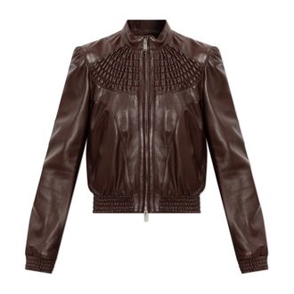 Alexander McQueen Lederjacke mit Stehkragen - - Jackets - Damen - Braun - S