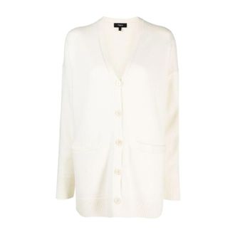 Theory Ivory Ellbogen-Patch Cardigan - - Knitwear - Damen - Beige - S