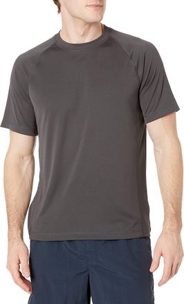 Amazon Essentials Herren Schmal Geschnittenes, Kurzärmeliges, Schnelltrocknendes UPF 50-Bade-T-Shirt, Kohlegrau, XXL