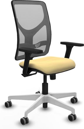 Piqueras y Crespo B&uuml;rostuhl mit hoher R&uuml;ckenlehne, mit 3D-Armlehnen, h&ouml;henverstellbare Lendenwirbelst&uuml;tze, ausgestattet mit 3 Positionen und Schneideschaum, Grau/Cremef