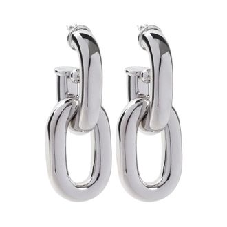 Paco Rabanne Femme, Accessoires, Gris, Taille: ONE Size Boucles dOreilles Argent&eacute;es Double XL