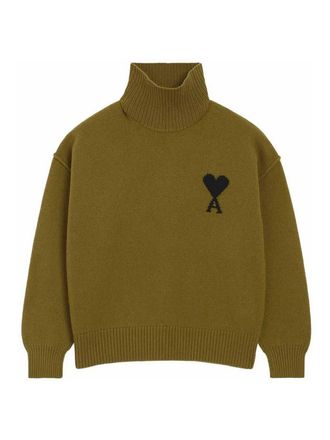Ami Pull Col Rond - Vert Fonc&eacute;