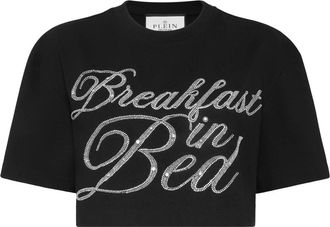 Philipp Plein Femme, Tops, Noir, Taille: 38 FR T-Shirt Round Neck Ls Crystal