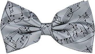Punk Noeud papillon déjà noué de Punk - Motif de notes de musique - 6 couleurs - Cadeau danniversaire pour des occasions décontractées ou formelles gris