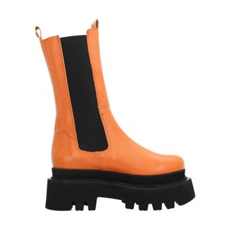 Yellow Elastische Chelsea-Stiefel - - Shoes - Damen - Orange - 37 EU