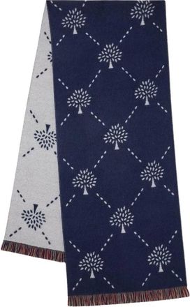 Mulberry Diamond Tree Jacquard Schal - - Accessories - Damen - Blau - ONE SIZE