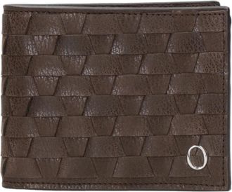 Orciani Homme, Accessoires, Brun, Taille: ONE Size Portefeuille en Cuir Marron avec Motif Tiss&eacute;