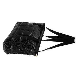 BESTONZON Paquet Bandoulière Femme Grand Format en Polyester Paquet Noir à Motif Quadrillé Pochette de Rangement Spacieuse pour Travail École et Shopping Fermet