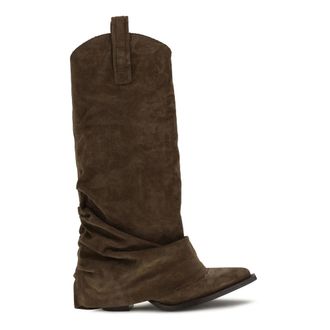R13 Bottes Western en Daim - Femme - Chaussures - Brun - Taille: 41 EU